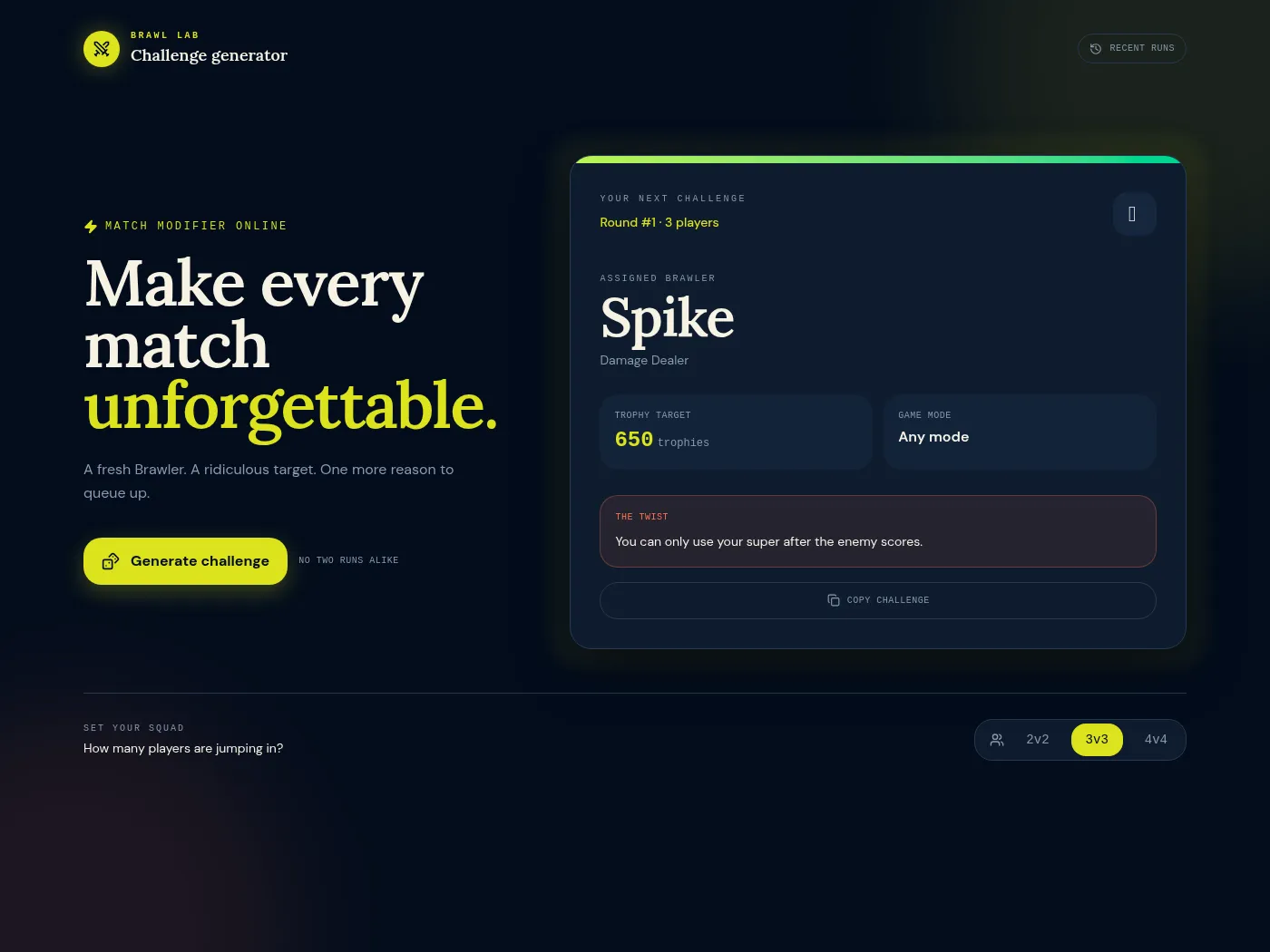 Brawl Stars Challenge Generator