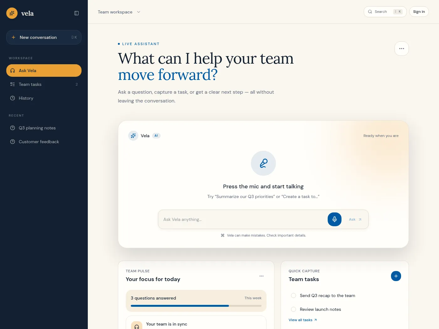 Team Voice AI Assistant