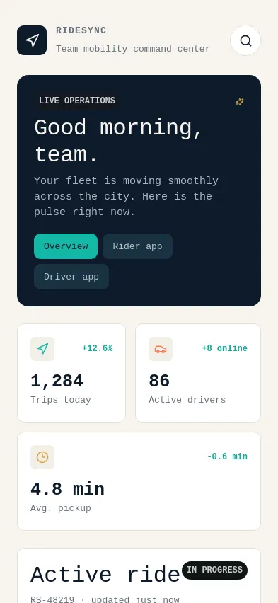 RideSync Mobility Suite