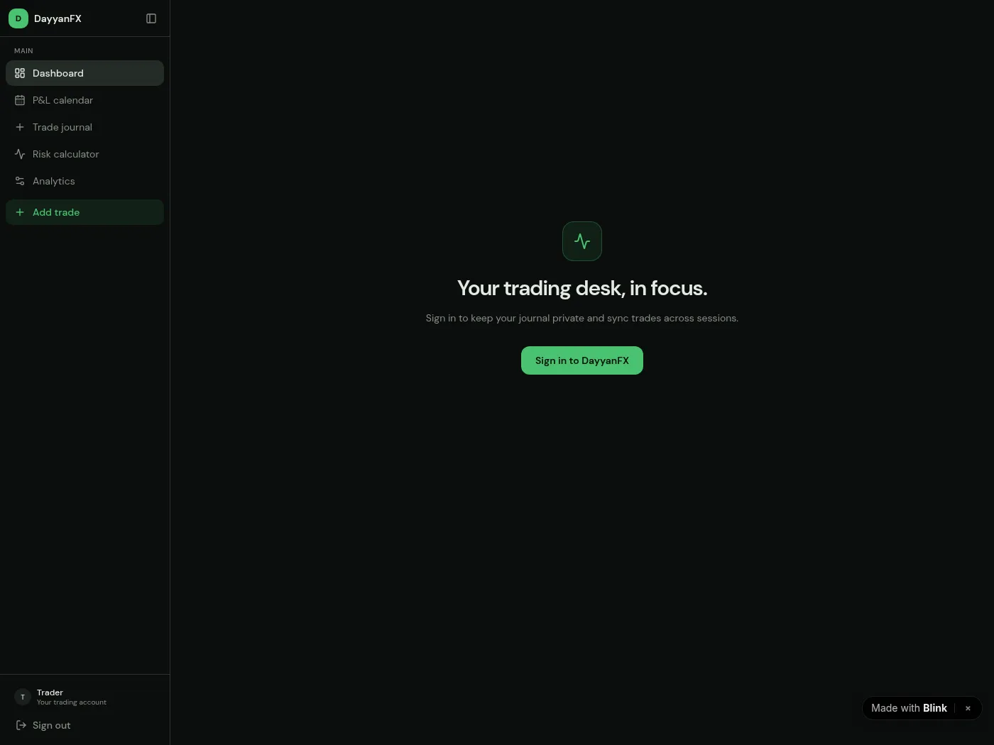 DayyanFX Trading Dashboard