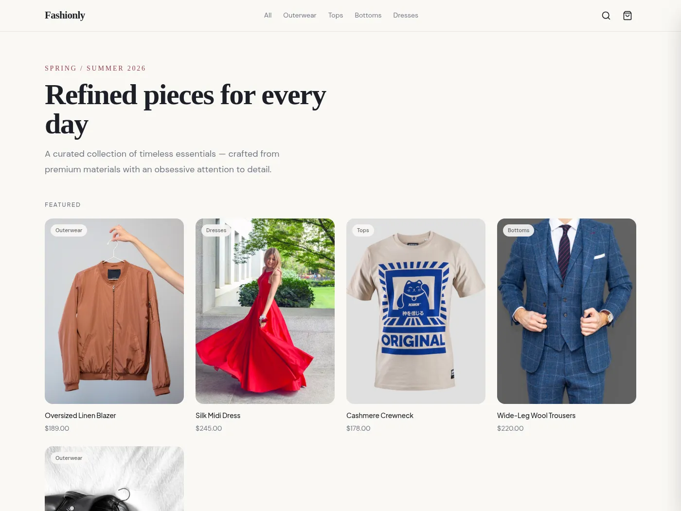 Fashionly Clothing Store