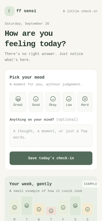 FF Sensi Mood Tracker