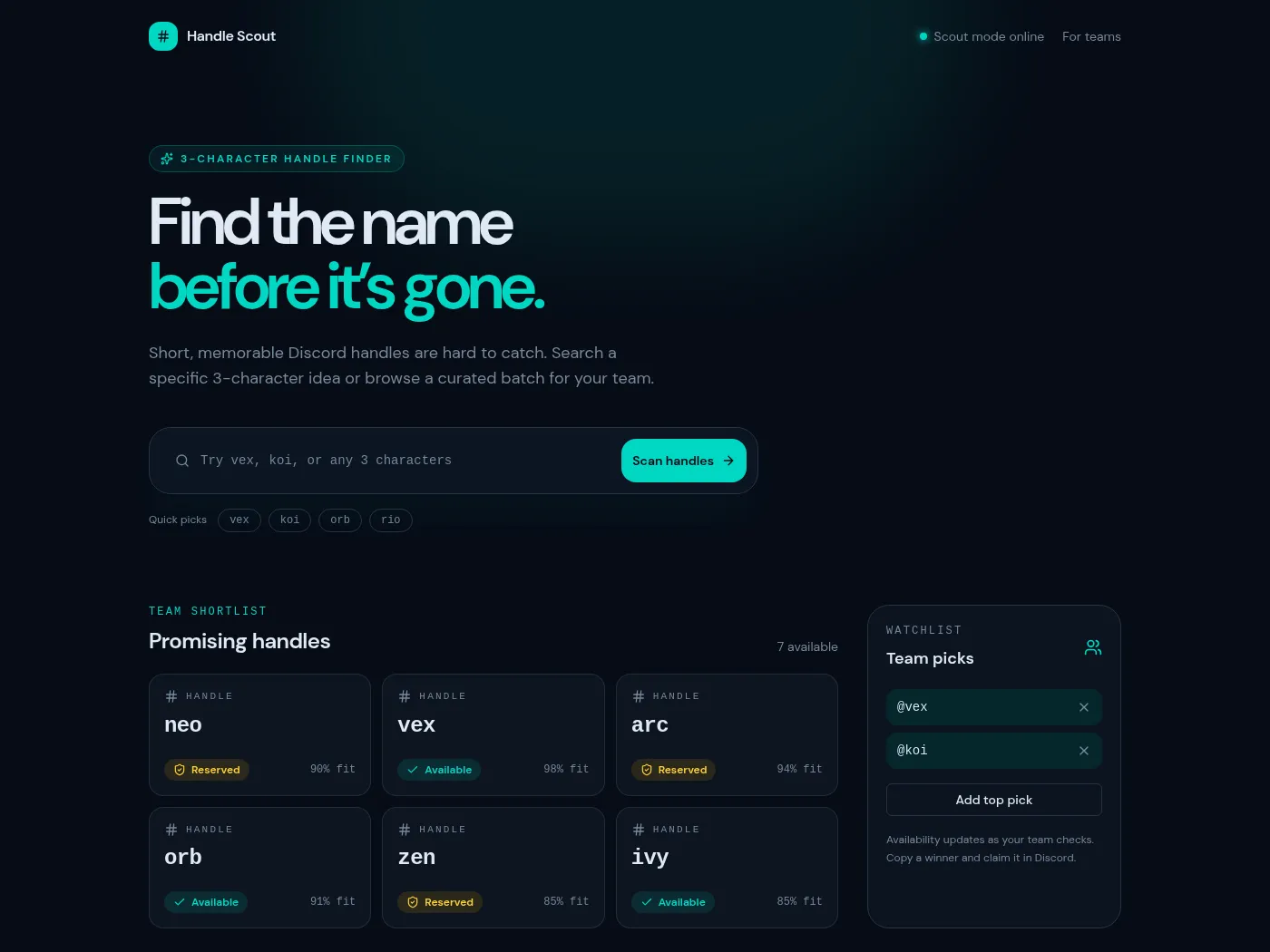 Discord Handle Finder