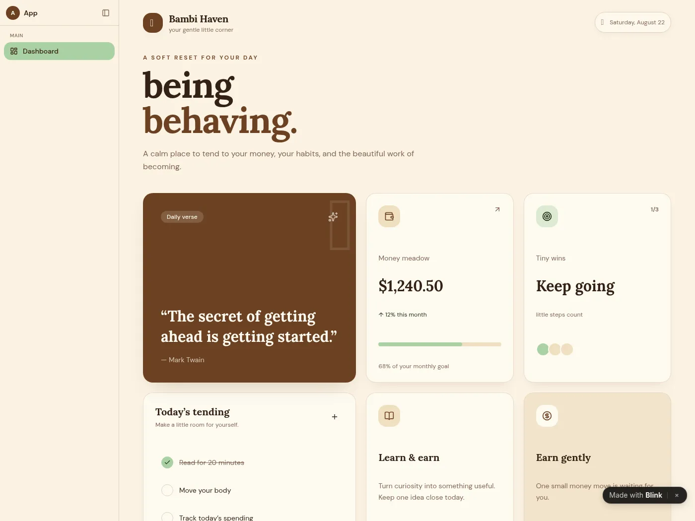 Bambi Haven Dashboard