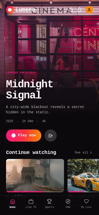 Lumeno Streaming App