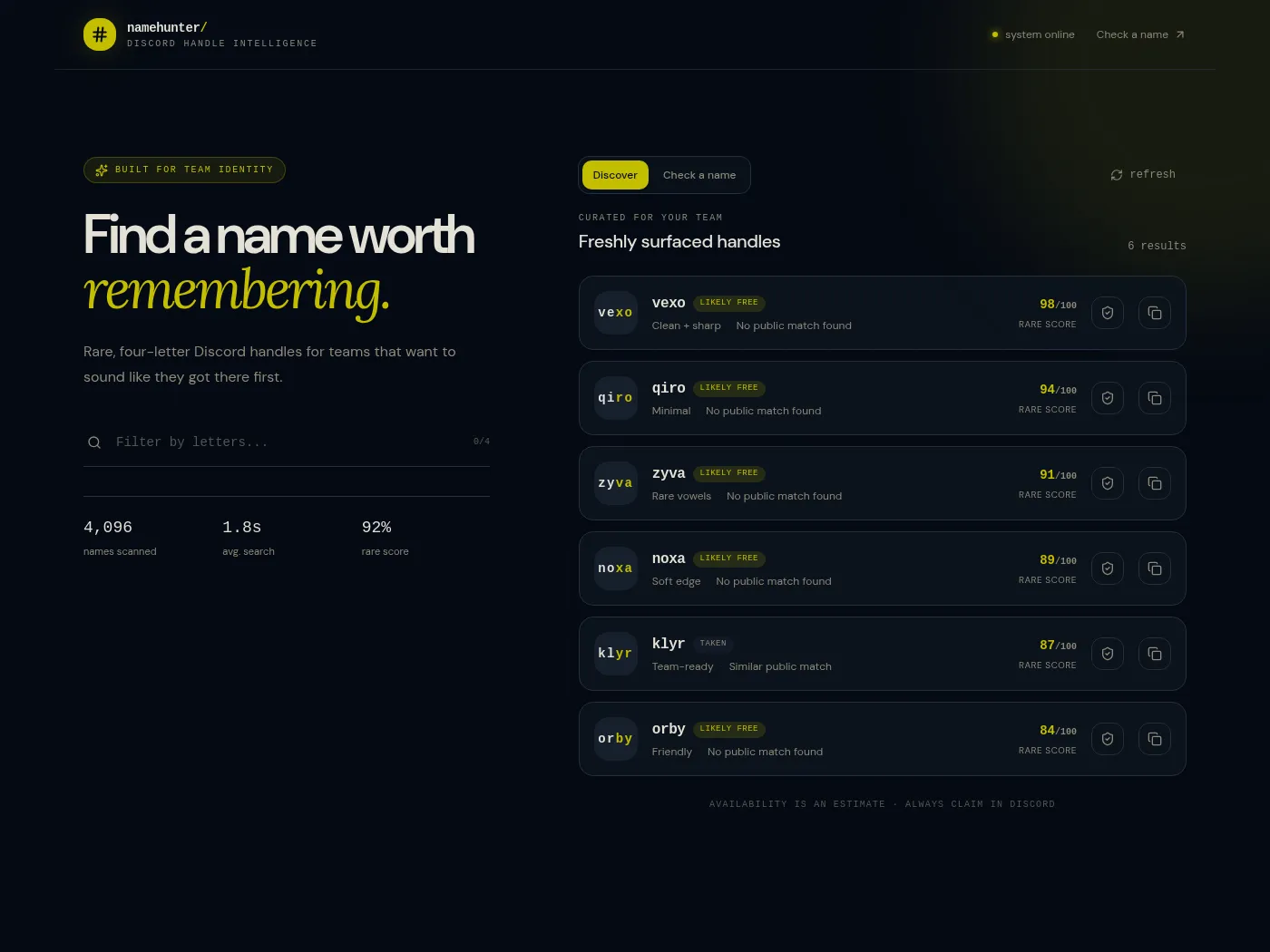 Discord Name Hunter