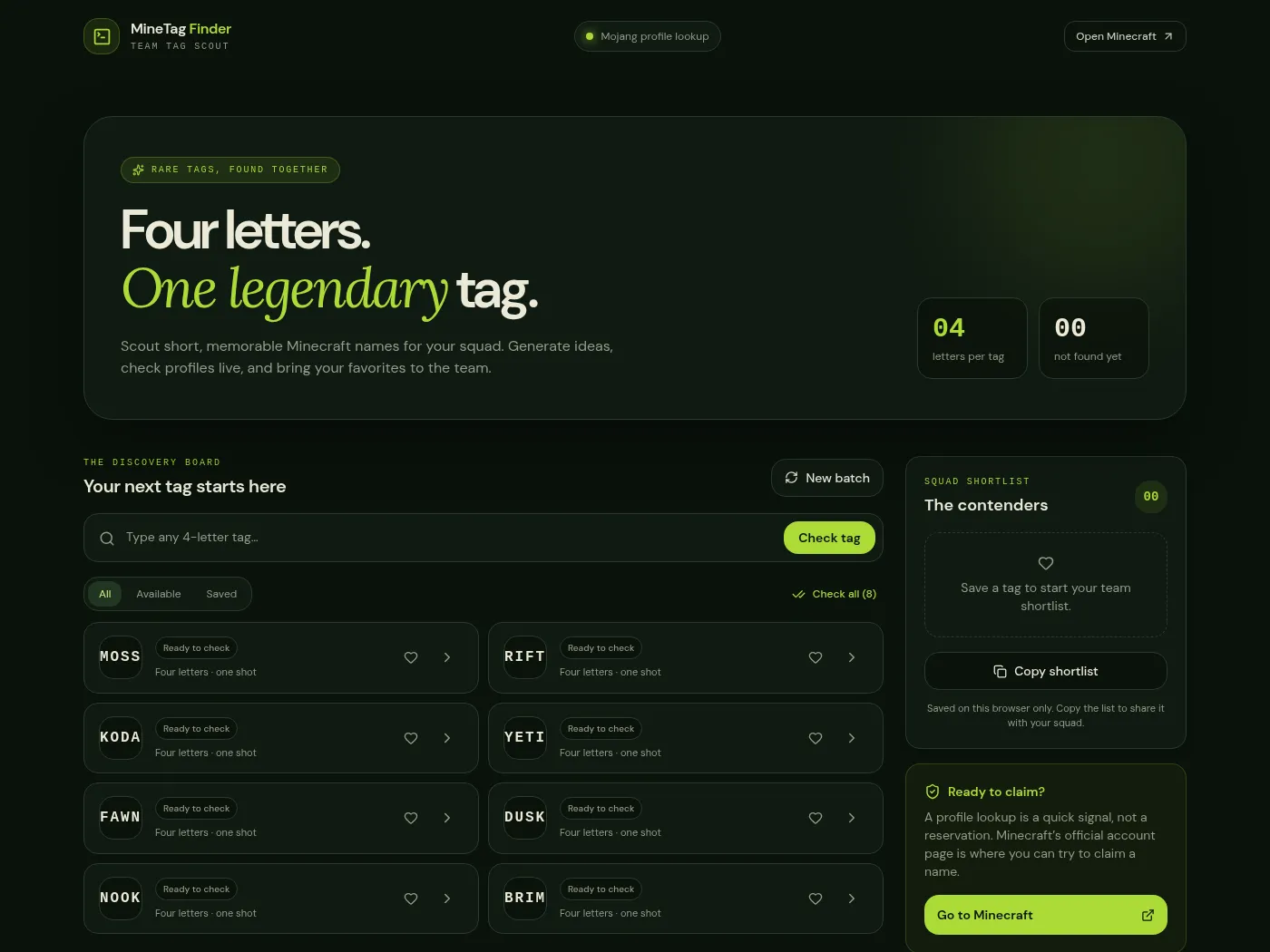 MineTag Finder