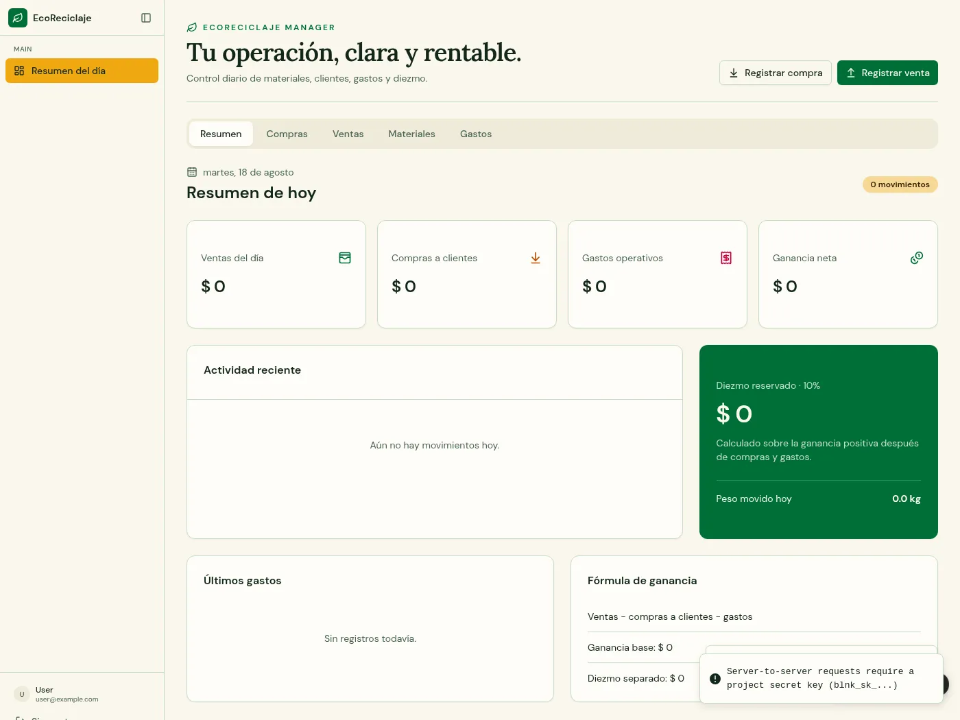 EcoReciclaje Manager