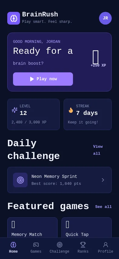 BrainRush Arcade Platform