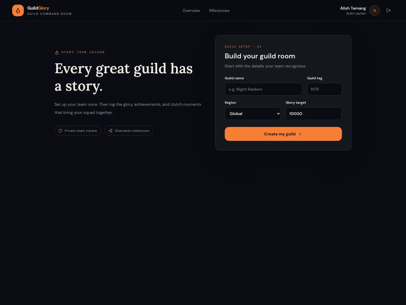 GuildGlory Tracker