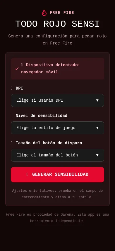 Todo Rojo SensiApp