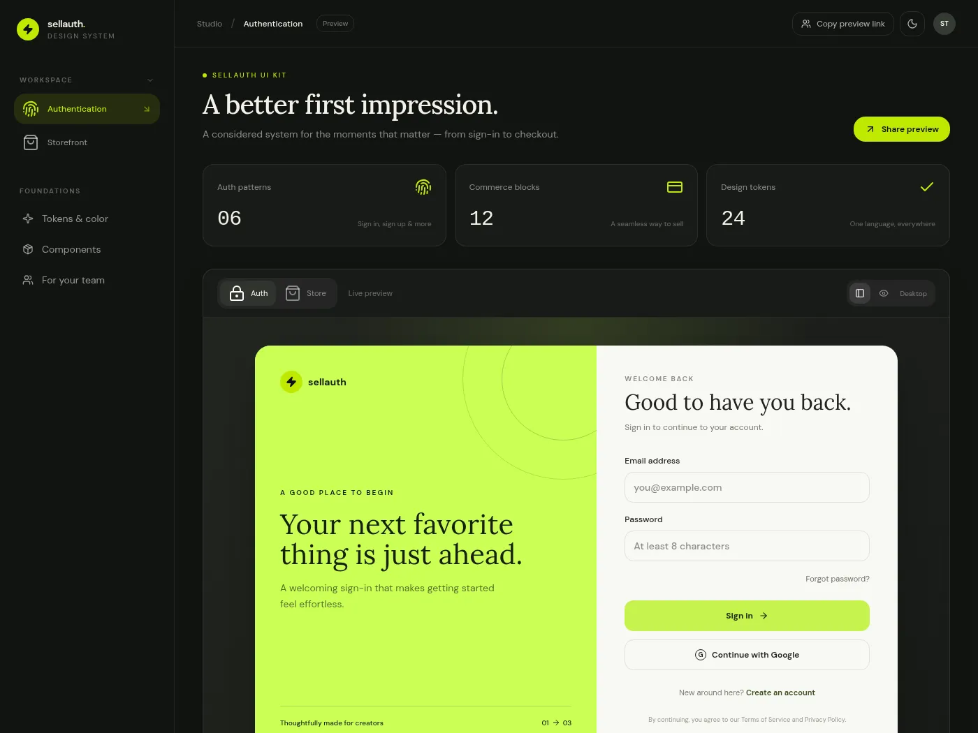 Sellauth Design System