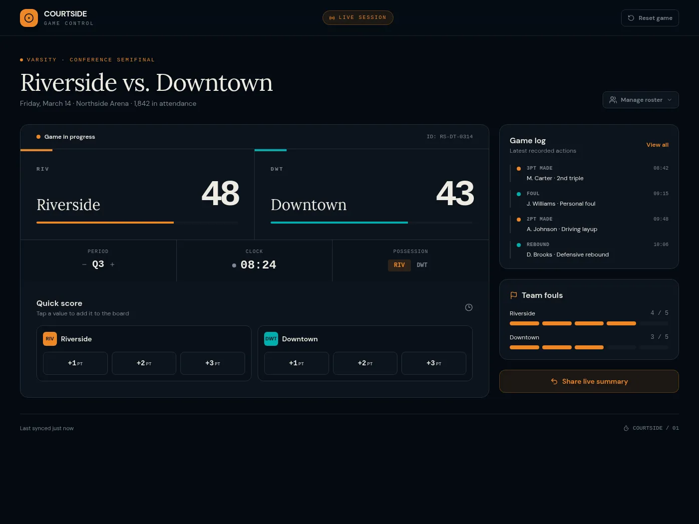 Basketball Stats Tracker