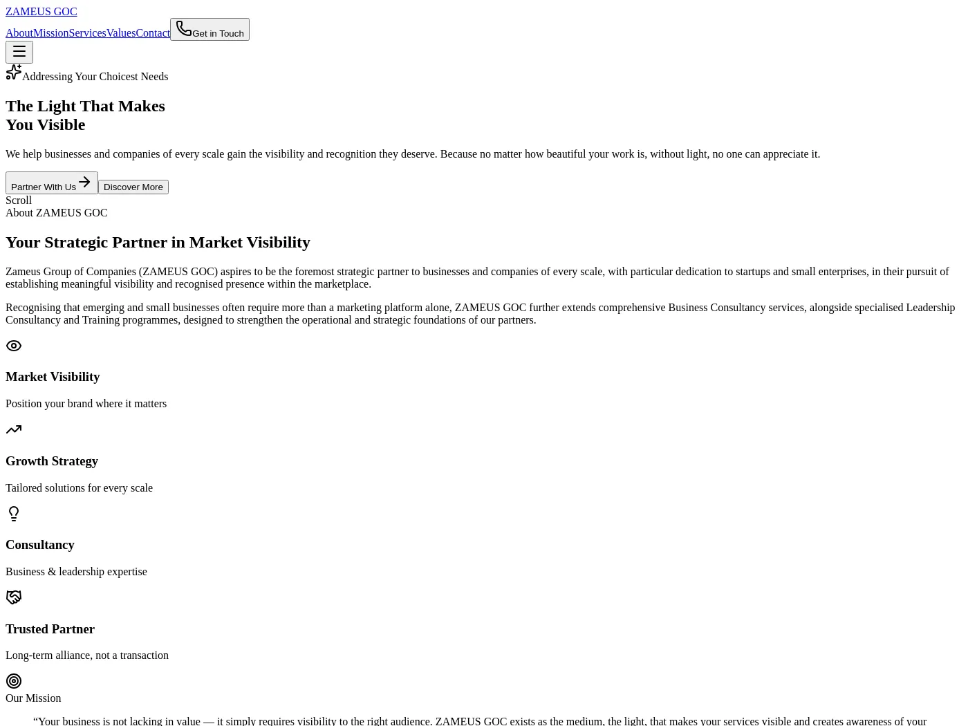 ZAMEUS GOC Agency Site
