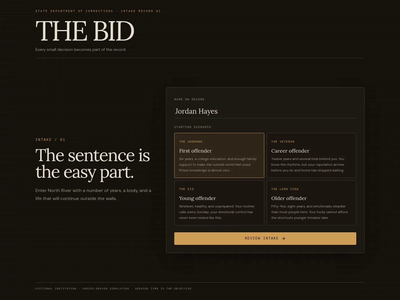 The Bid: Prison Survival RPG