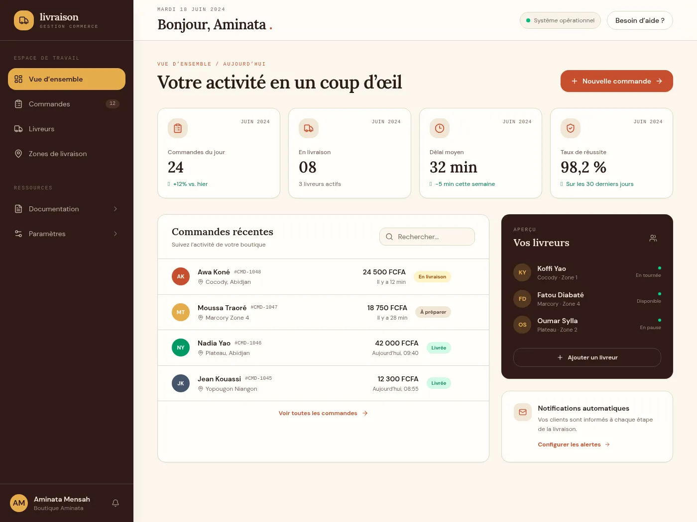 Livraison Gestion WebApp