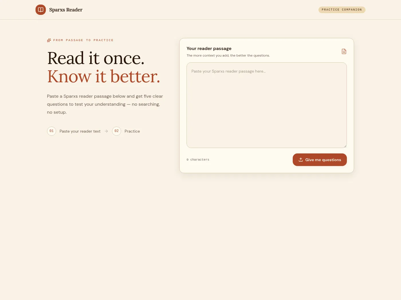 Sparxs Reader Assistant