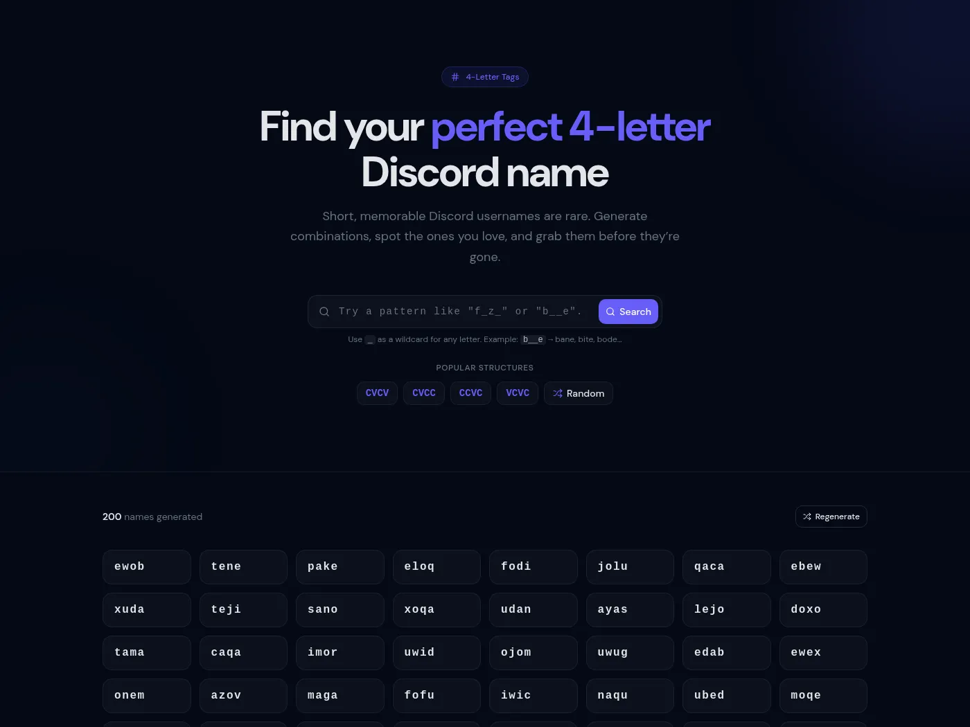 Discord Name Finder