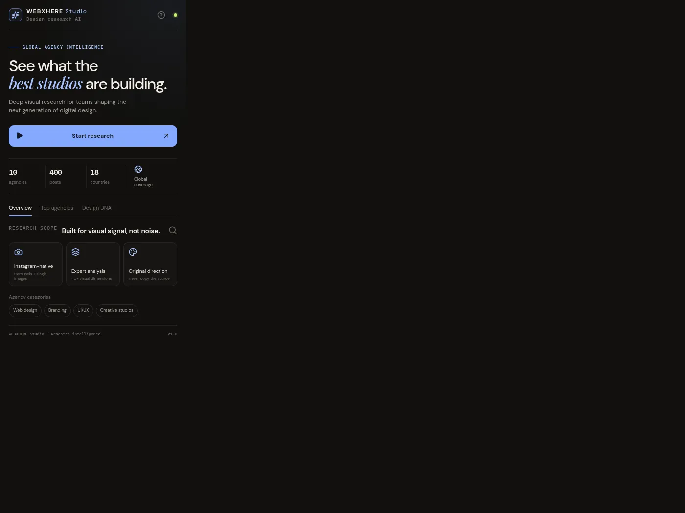 WEBXHERE Studio Research AI
