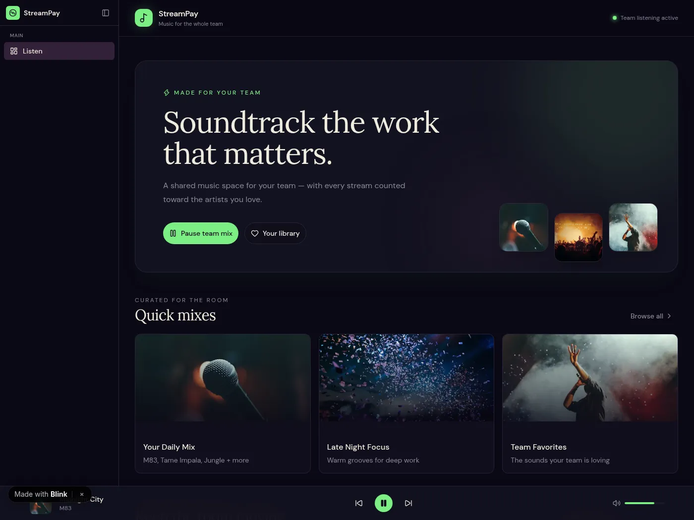 StreamPay Music App