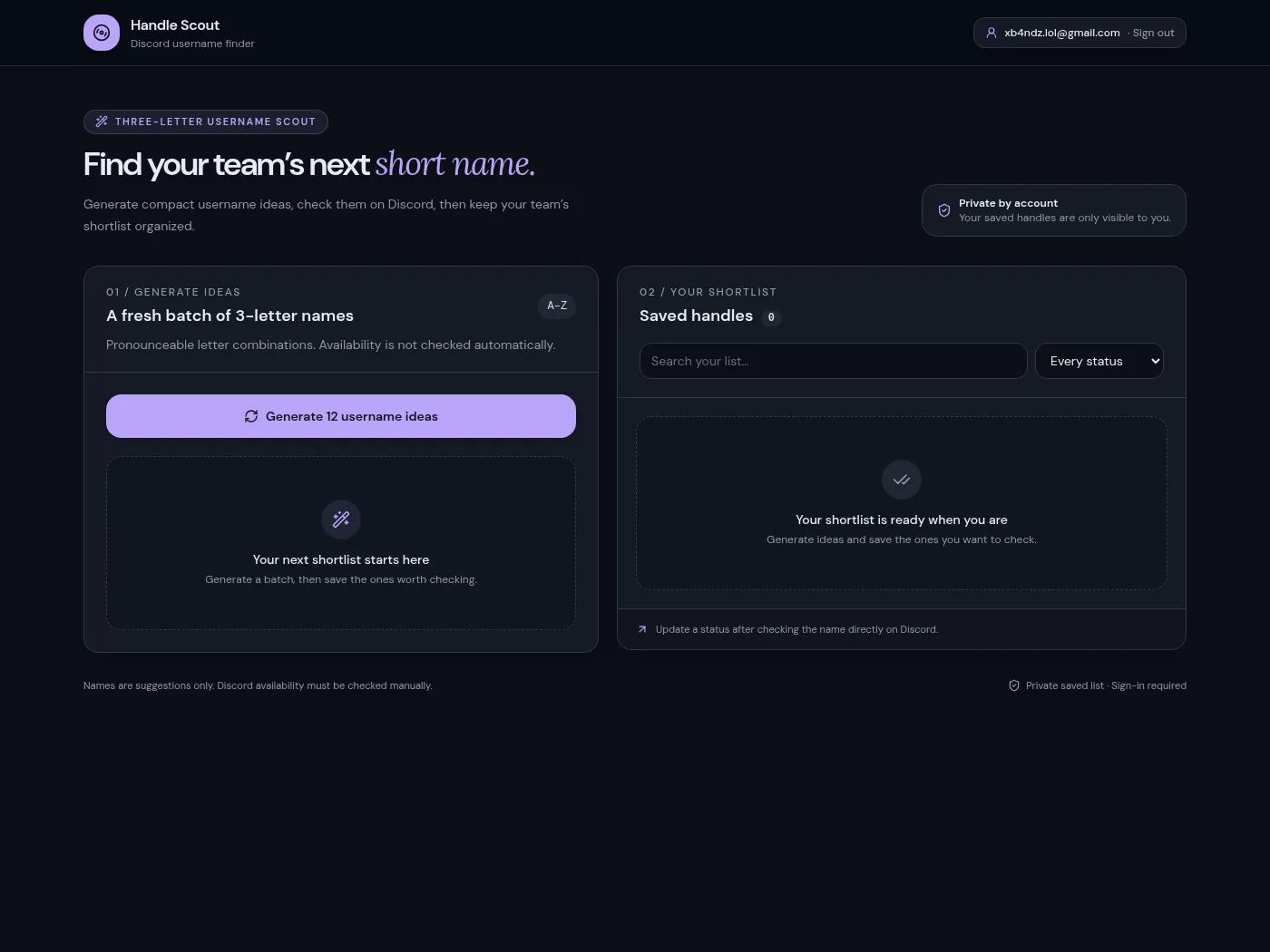Discord Handle Finder