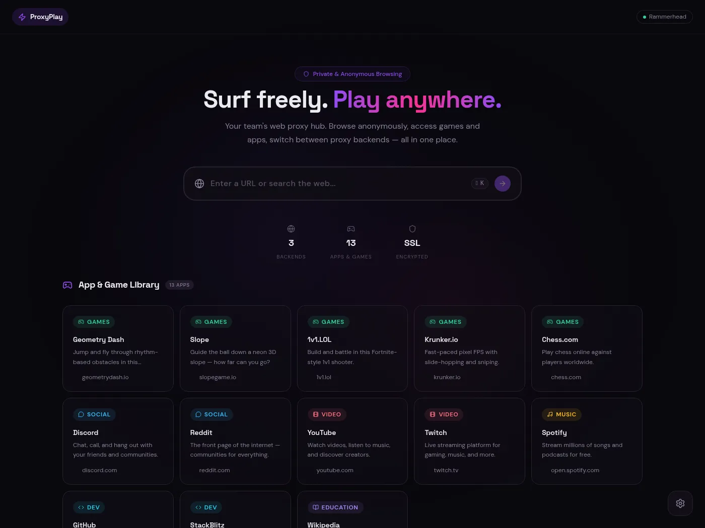 ProxyPlay Hub