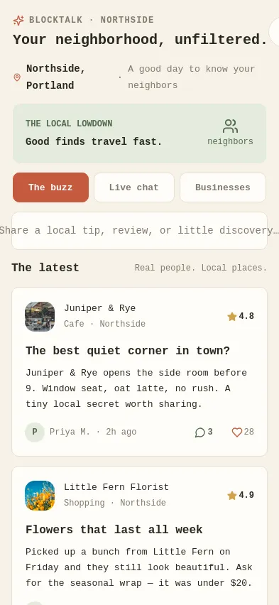 LocalBiz Gossip Hub