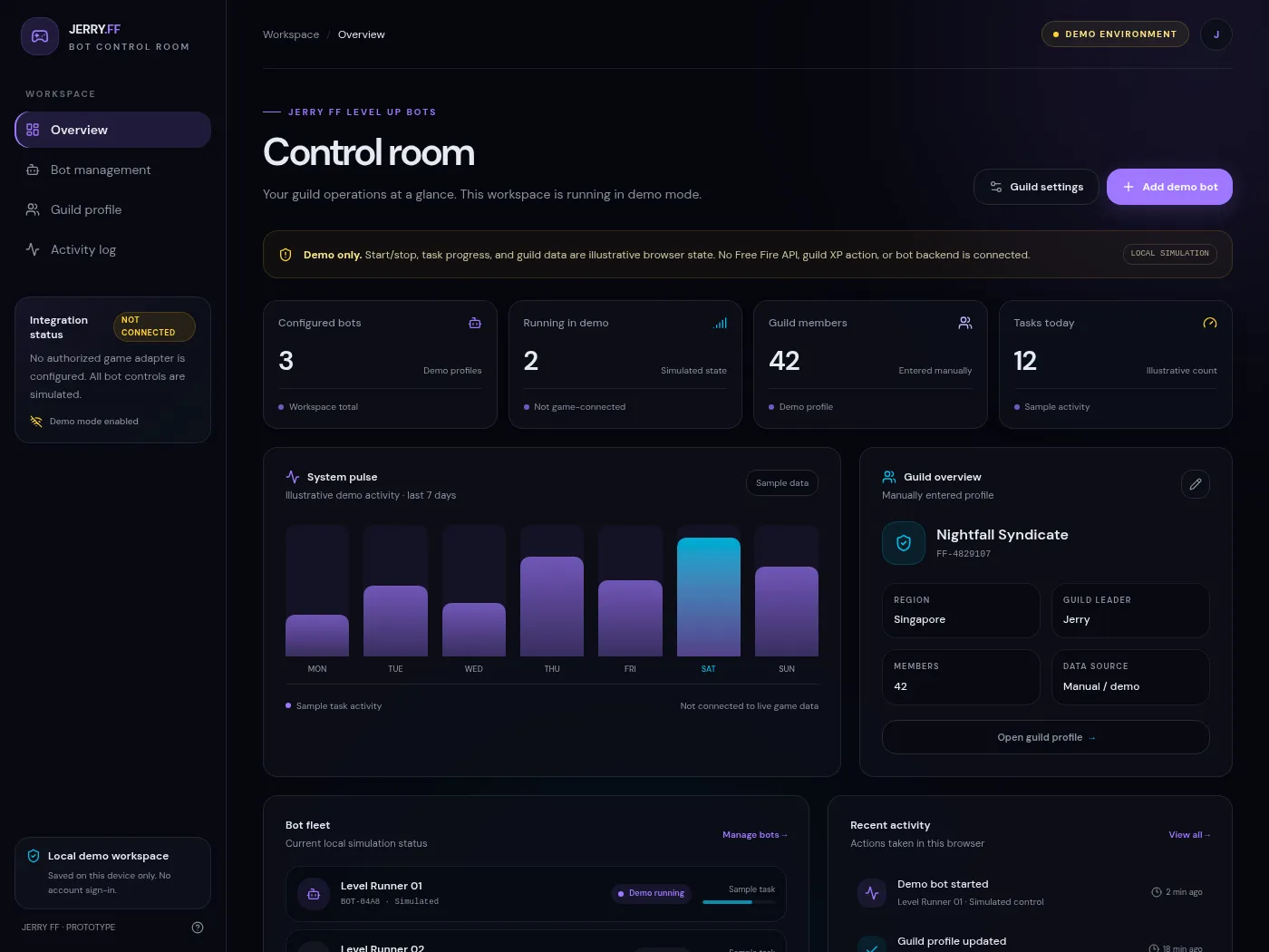 Jerry FF Bot Dashboard