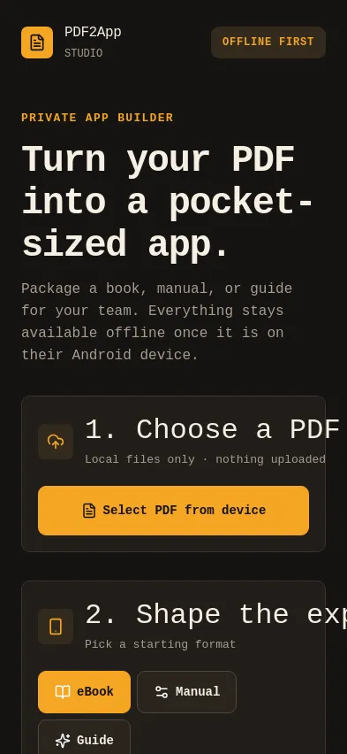 PDF2App Studio