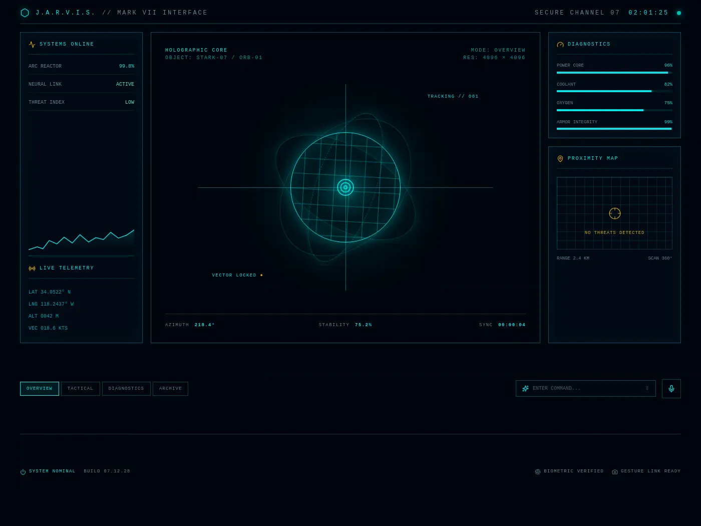 Cinematic JARVIS HUD