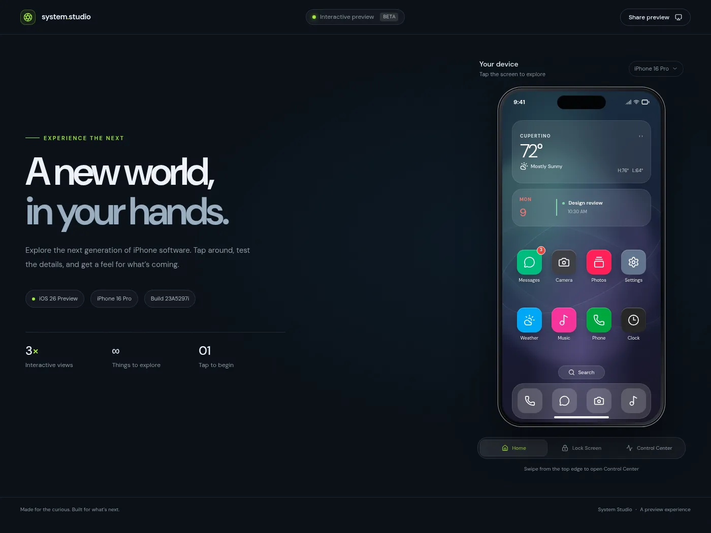iOS 26 Web Simulator