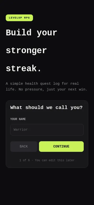 LevelUp Fitness RPG