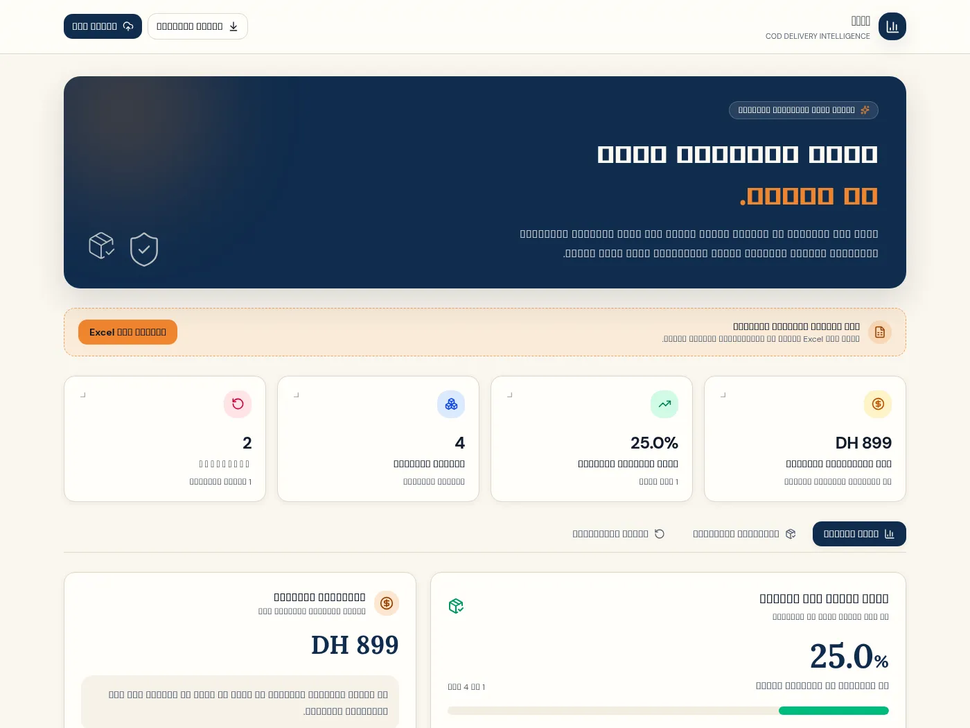 COD Cash Delivery Stats