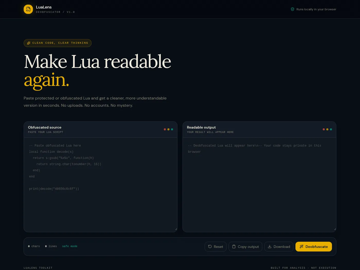 Lua Code Deobfuscator