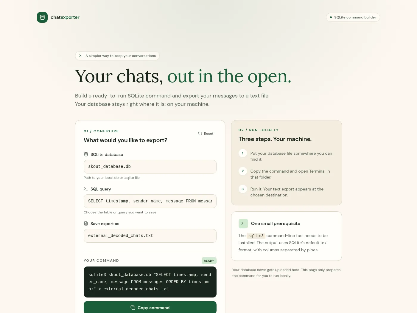 Chat Exporter Tool