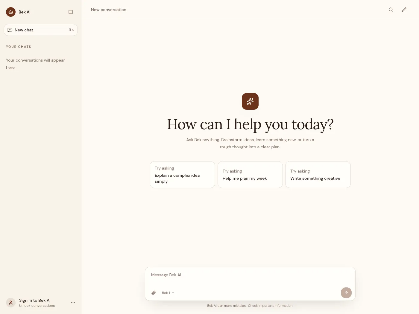 Bek AI Chatbot