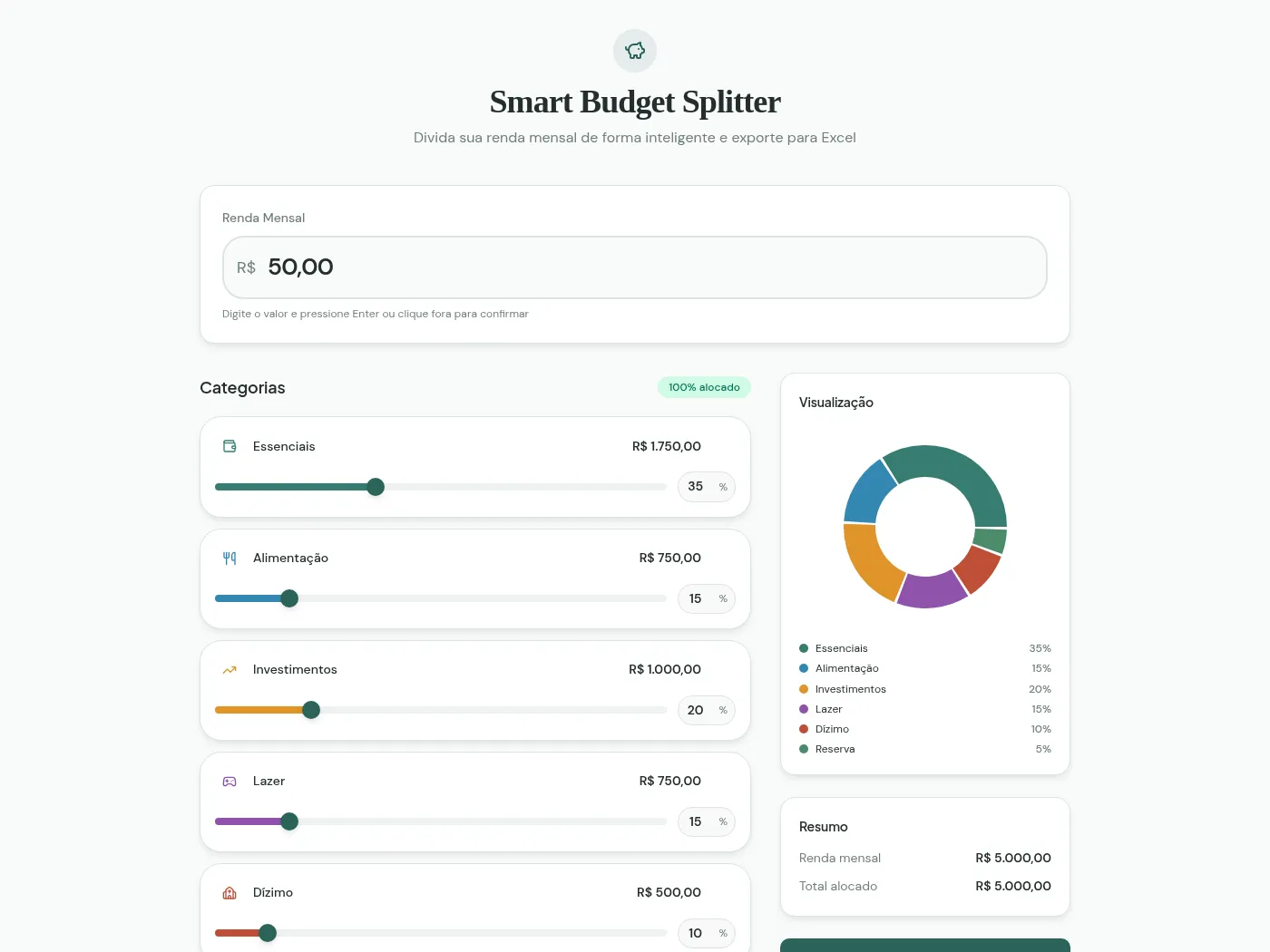 Smart Budget Splitter