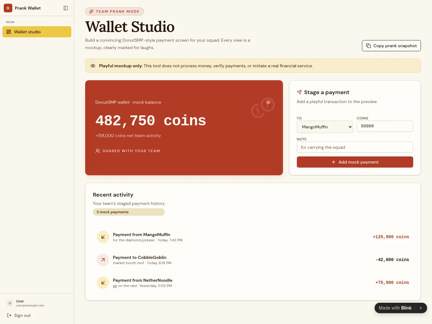 DonutSMP Prank Wallet