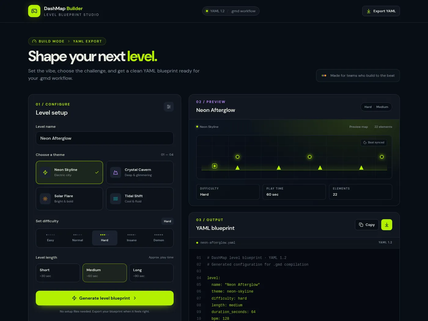 DashMap YAML Builder