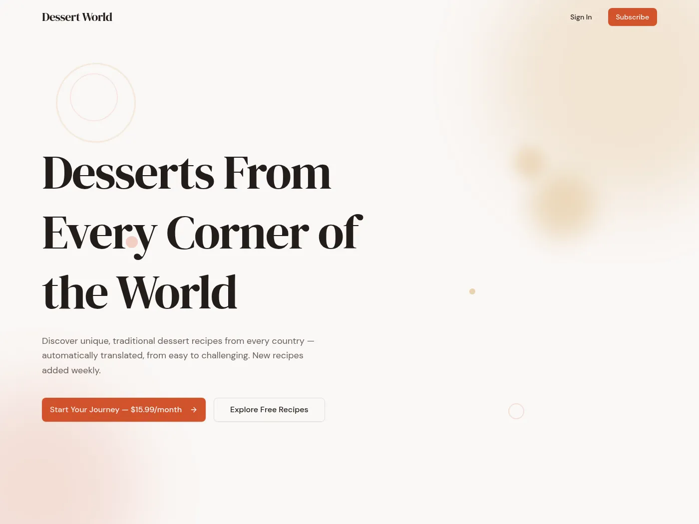 Dessert World Recipes
