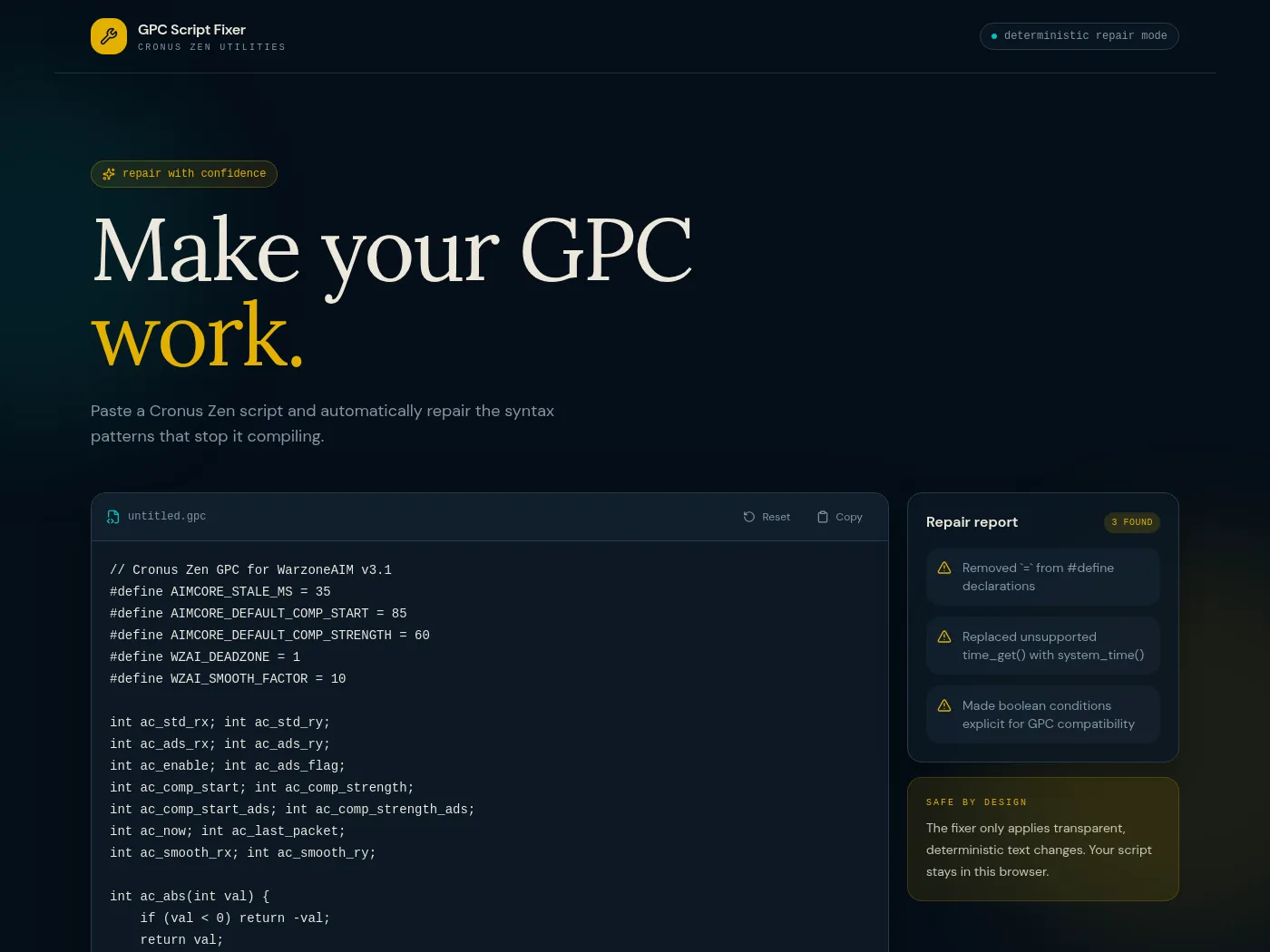 GPC Script Fixer