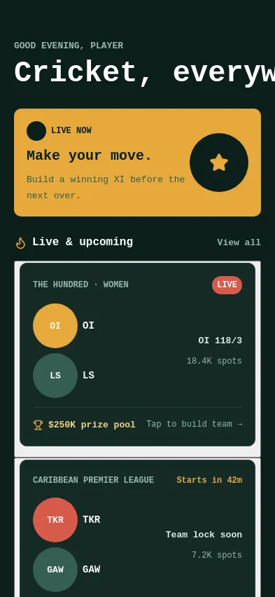 Cricket Fantasy League