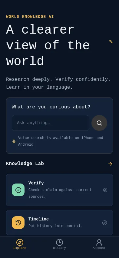 World Knowledge AI Mobile
