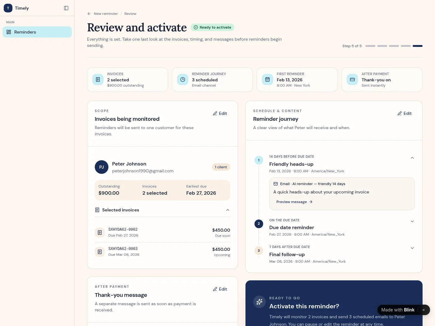 Reminder Flow Redesign