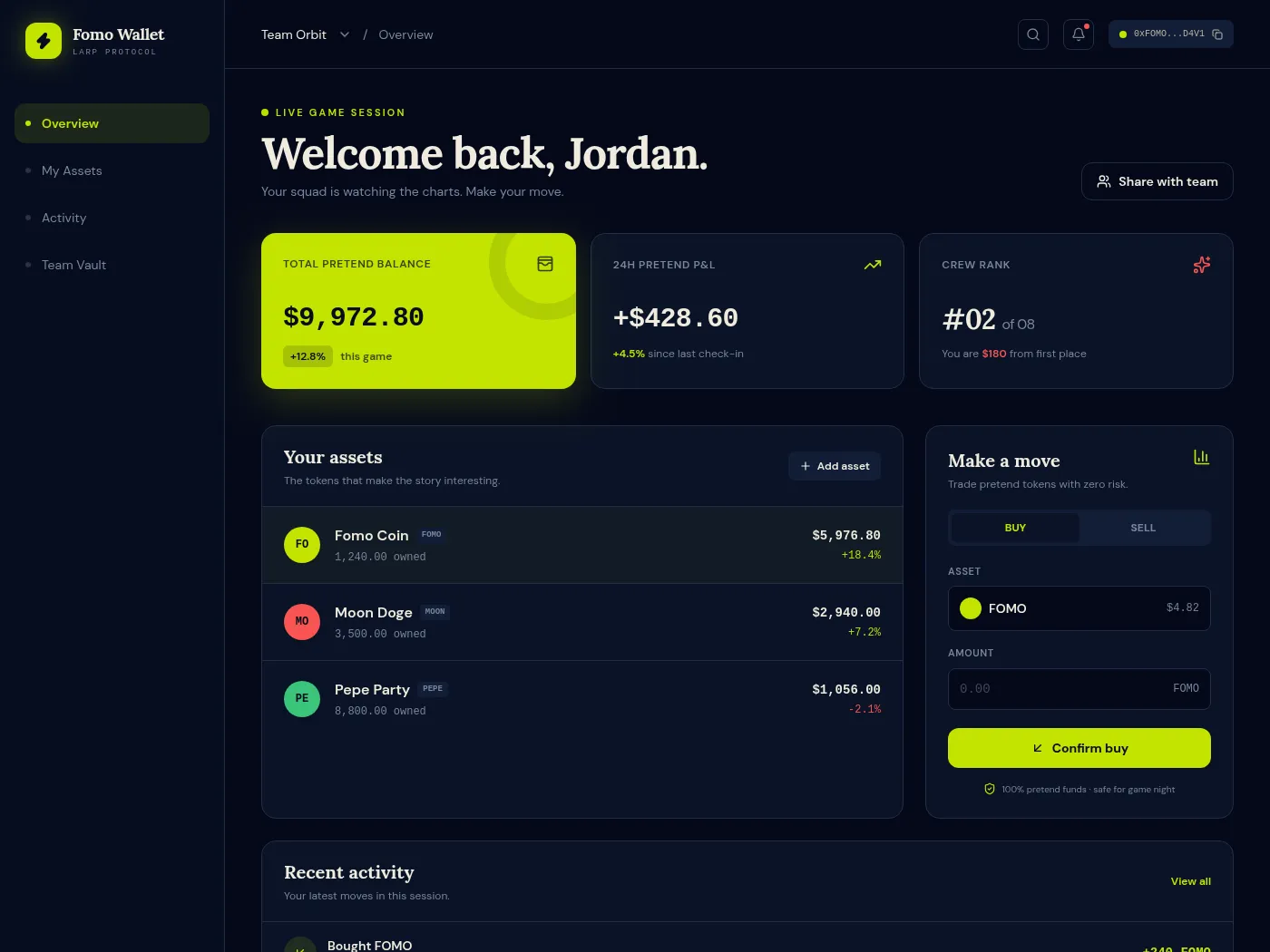 Fomo Wallet Simulator