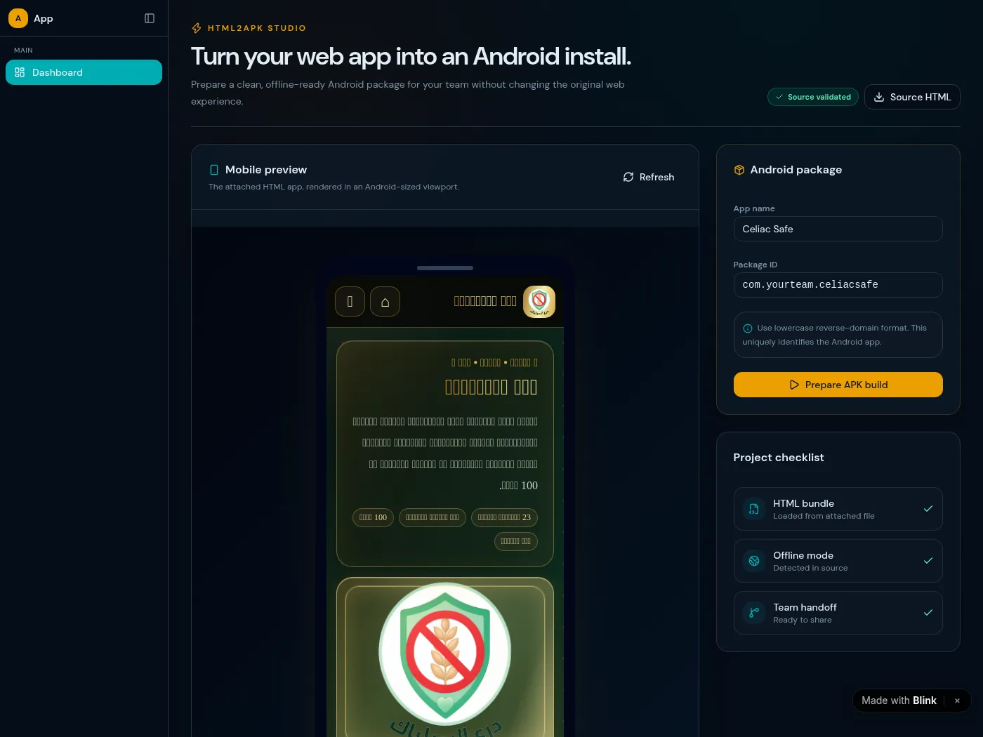 HTML2APK Converter