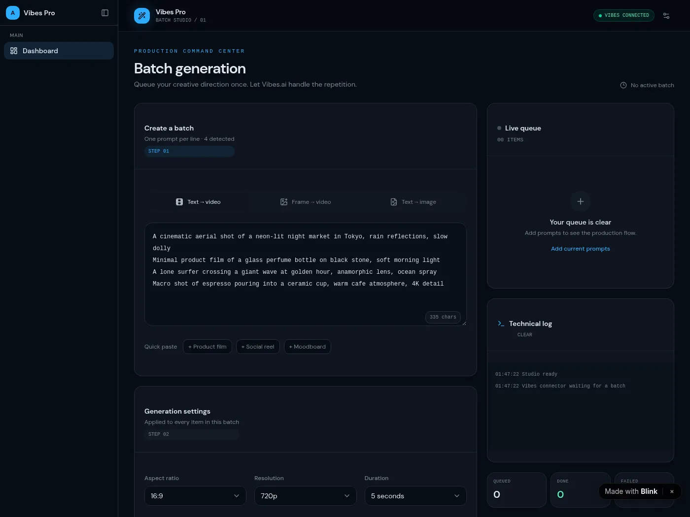 VibesPro Batch Generator