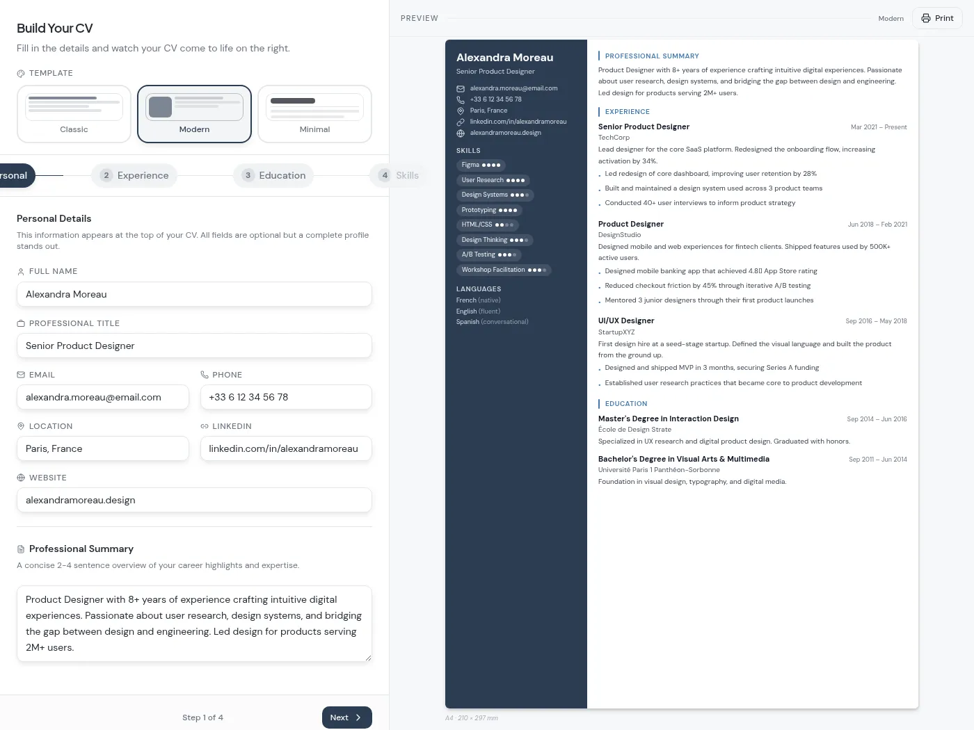 Pro CV Generator