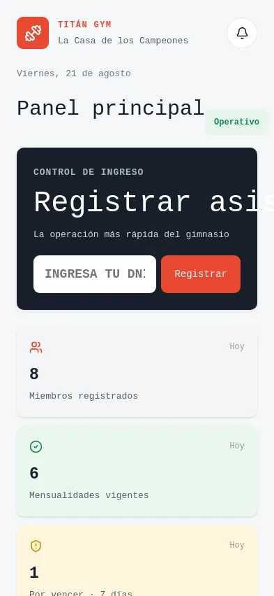 Titán Gym Control App