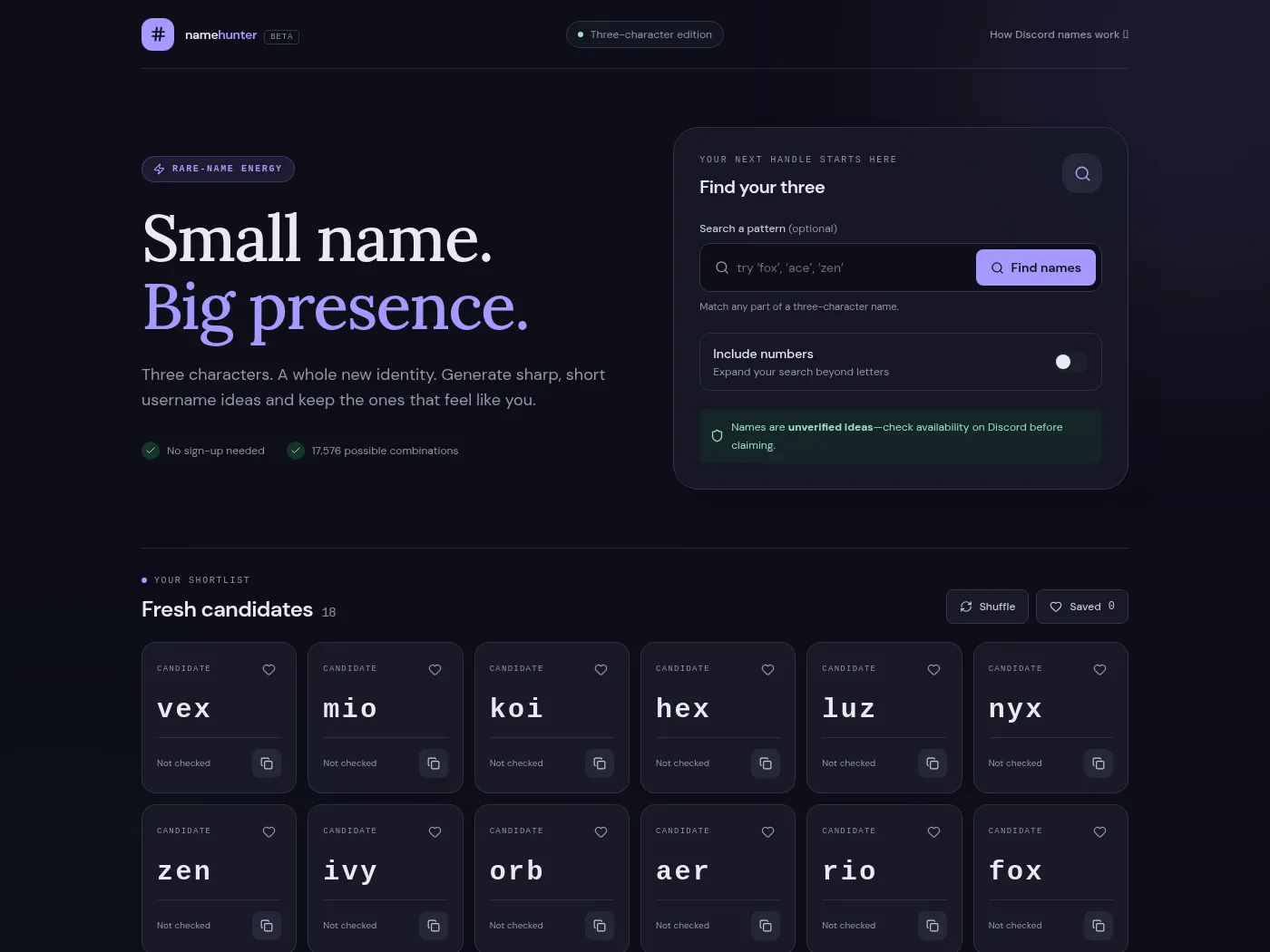 Discord Name Hunter